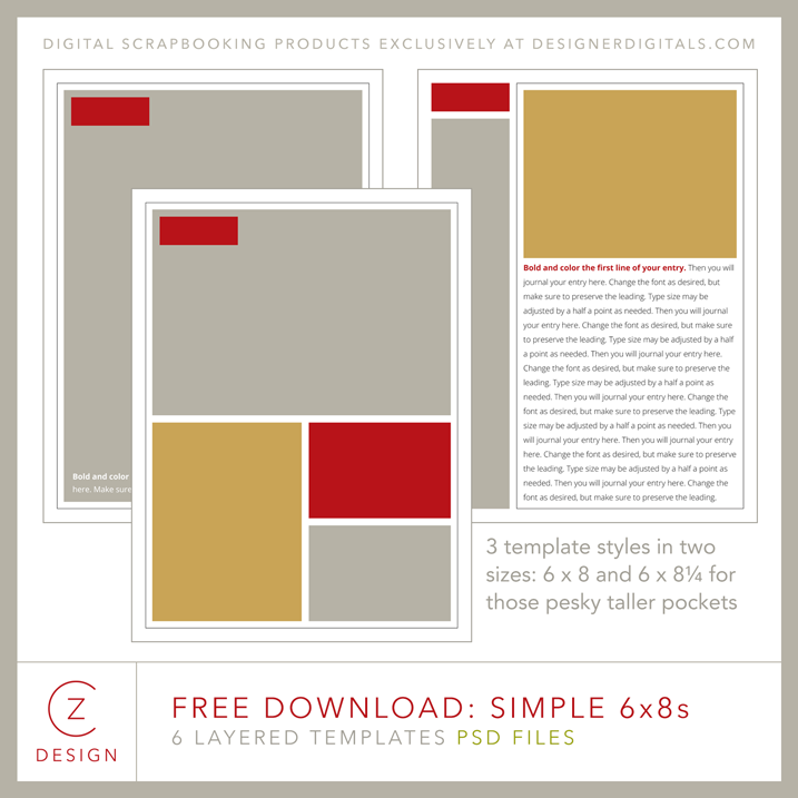 Simple 6x8s template freebie from Cathy Zielske - J. Conlon and Sons