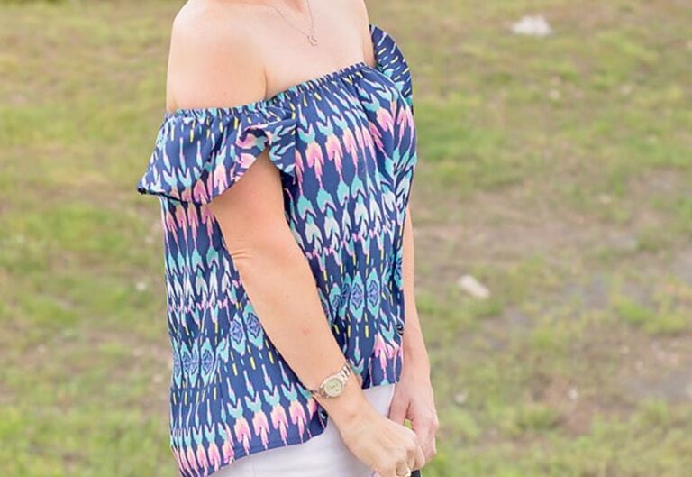 Off The Shoulder Flutter Sleeve Top tutorial from Scattered Thoughts of ...
