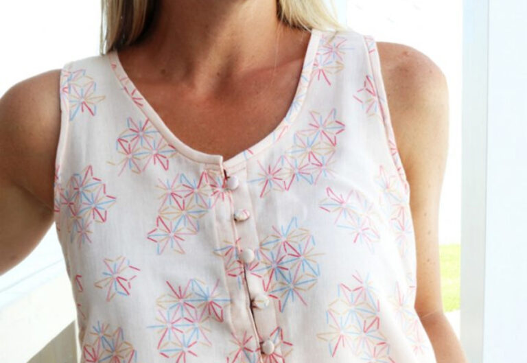 Button Front Tank tutorial from Sewing Rabbit - J. Conlon and Sons