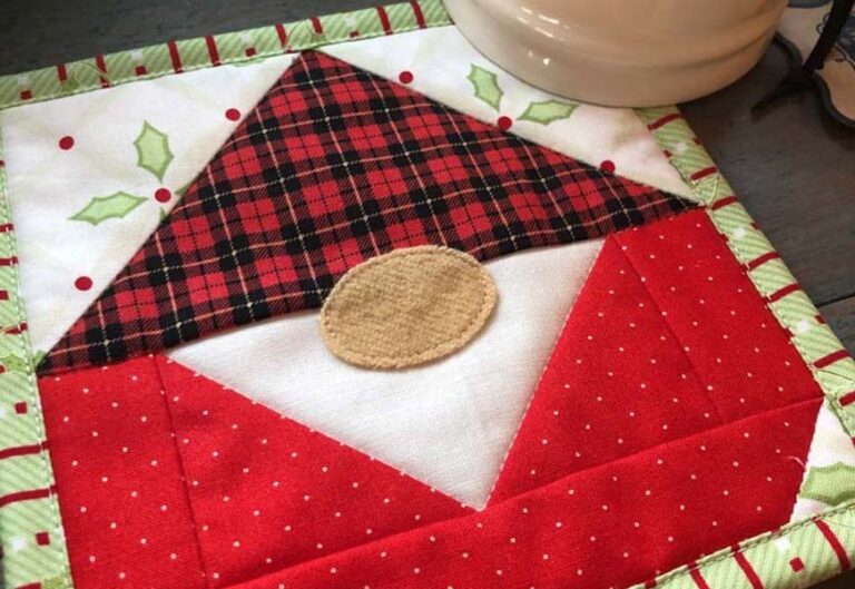 Gnome Mug Rug tutorial from The Crafty Quilter - J. Conlon and Sons
