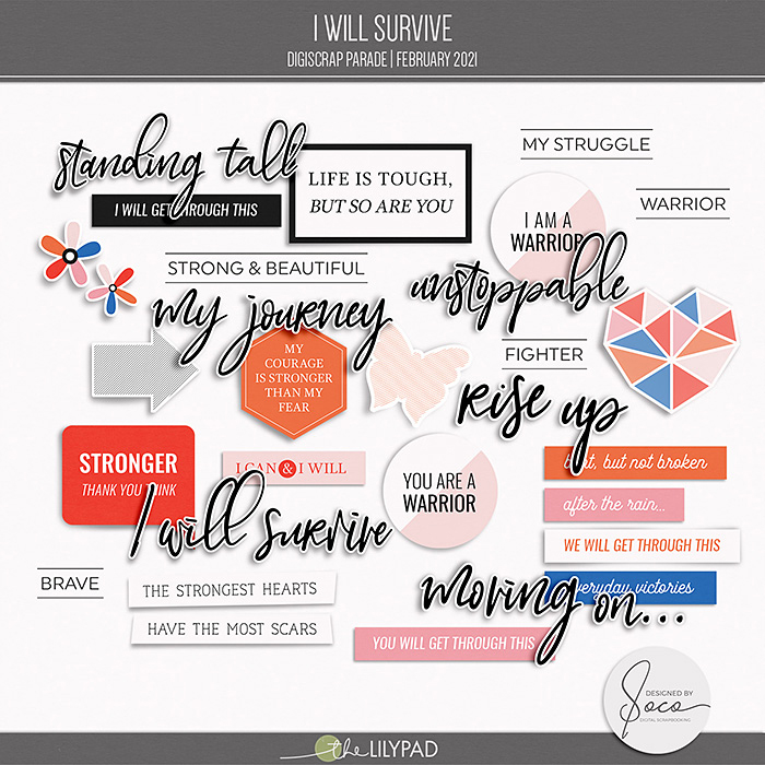 I Will Survive word art freebie from Designed by Soco - J. Conlon and Sons