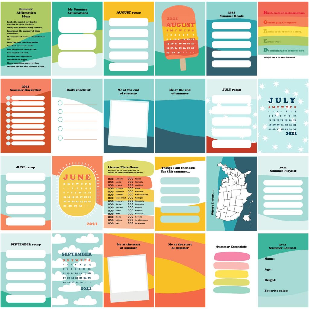 Summer Recap pocket cards freebie from Persnickety Prints - J. Conlon ...