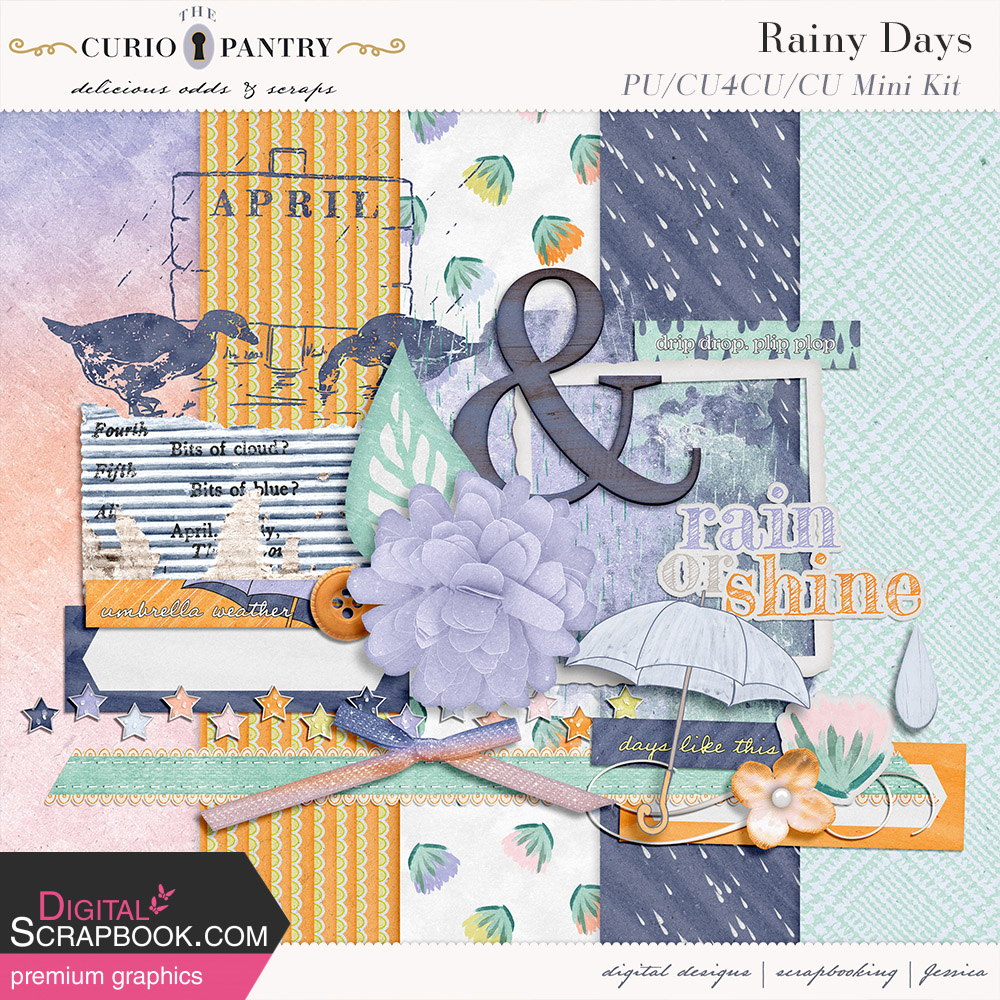 Rainy Days mini kit freebie from Curio Pantry - J. Conlon and Sons
